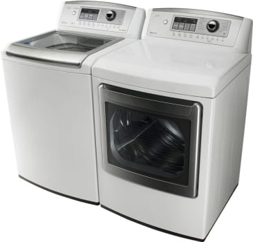 LG DLE5001W 27 Inch Electric Dryer with 7.3 cu. ft. Ultra Capacity, 12 ...