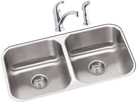 Elkay DXUH3118DF 32 Inch Undermount Double Bowl Stainless Steel Sink ...