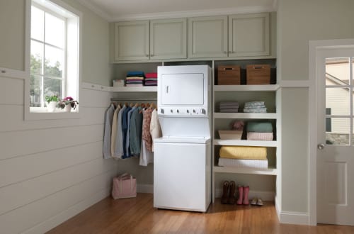 Frigidaire FFLE2022MW 27 Inch Electric Laundry Center with 3.3 cu. ft ...