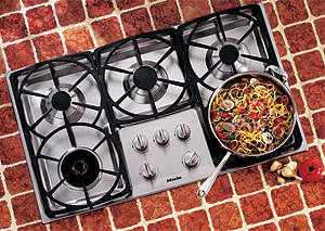Miele KM342WE 36 Inch Gas Cooktop with 5 Sealed Burners, Fast Ignition ...