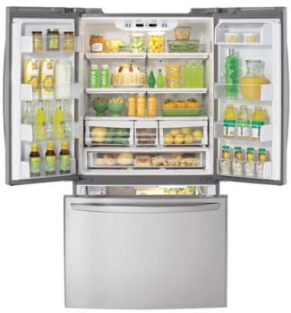 LG LFC25770SW 25.0 cu. ft. French Door Refrigerator with 4 Slide-Out ...
