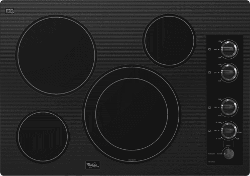 Whirlpool G7CE3034XB 30 Inch Smoothtop Electric Cooktop with 4 Radiant ...