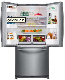 Samsung RF197ACRS 17.8 cu. ft. Counter-Depth French Door Refrigerator ...