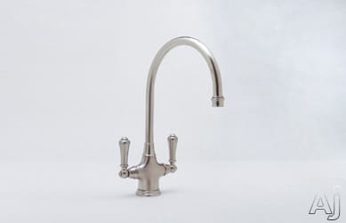 Rohl U4709APC2 Double Lever Cast Spout Kitchen Faucet with Metal Levers ...