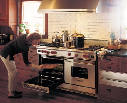 Wolf R606F 60 Inch Pro-Style Gas Range with 6 Dual Brass Open Burners ...