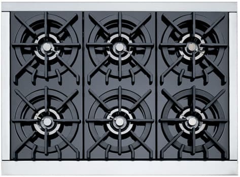 Wolf R366 36 Inch Pro-Style Gas Range with 6 Dual Brass Open Burners, 5 ...