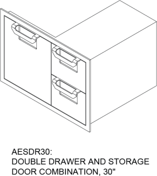 Hestan AESDR30DB 30 Inch Door and Drawer Combo with Commercial-Grade ...