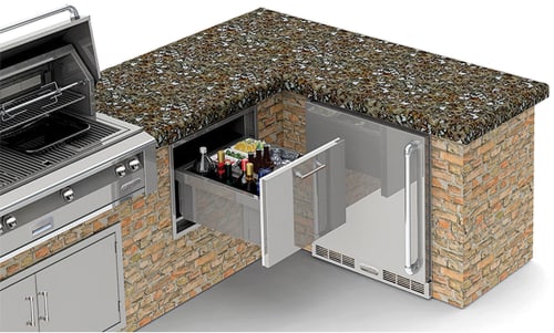 Alfresco AXEID 26 Inch Undercounter Insulated Ice Drawer and Beverage ...