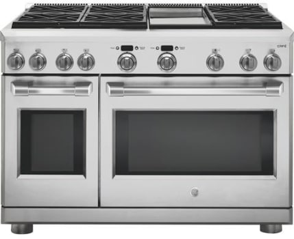 GE C2Y486SDLSS 48 Inch Freestanding Dual Fuel Range with Dual Stack ...