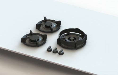 Pitt Cooking CAPITAL3BTNG 24 Inch Modular Gas Cooktop with 3 Burners ...