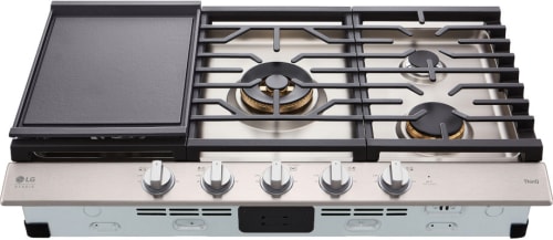LG CBGS3628S Gas Cooktop with 5 Sealed Burners, Cast Iron Grates ...