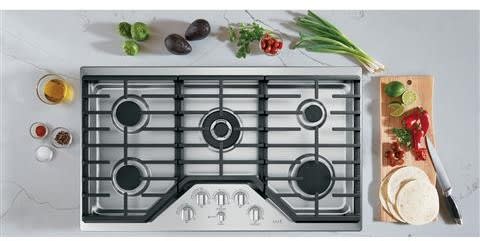 Cafe CGP95362MS1 36 Inch Gas Cooktop with 5 Sealed Burners, Dishwasher ...