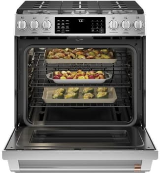 Cafe CGS700P2MS1 30 Inch Slide-In Gas Smart Range with 6 Sealed Burners ...