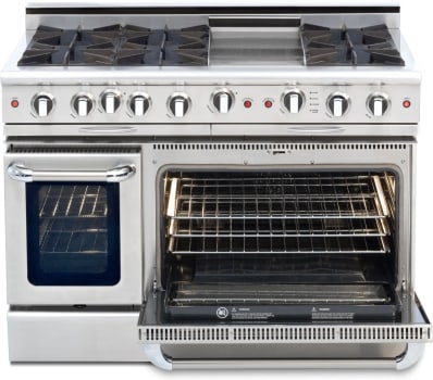 Capital CGSR484G2N 48 Inch Pro-Style Gas Range with 6 Open Burners, 12 ...