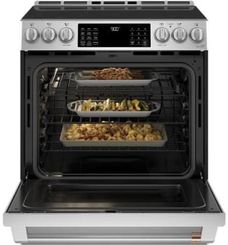 Cafe CHS900P2MS1 30 Inch Slide-In Induction Smart Range with 5 Elements ...