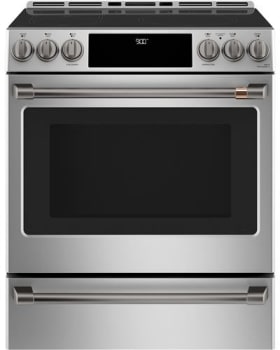 Cafe CHS900P2MS1 30 Inch Slide-In Induction Smart Range with 5 Elements ...