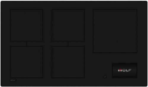 Wolf CI36560CB 36 Inch Induction Cooktop with 5 Elements, Black Ceramic ...