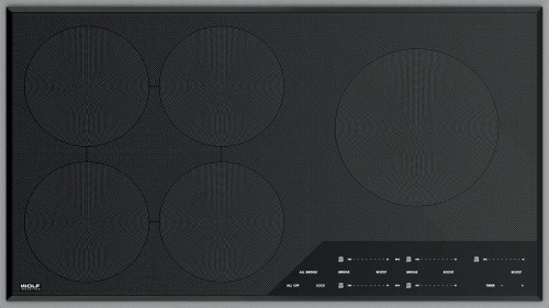 Wolf CI365TFS 36 Inch Induction Cooktop with 5 Cooking Zones, 5 Bridge ...