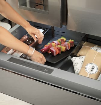 Cafe CVE28DP4NW2 36 Inch 4-Door French-Door Smart Refrigerator with 27. ...