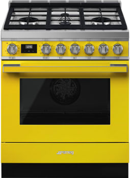 Smeg CPF30UGMYW 30 Inch Freestanding Professional Dual Fuel Range with ...