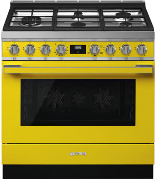 Smeg CPF36UGGYW 36 Inch Freestanding Professional Gas Range with 5 ...