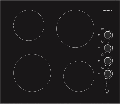 Blomberg CTE24402 24 Inch Electric Cooktop with 4 Elements, Two 1,800 ...