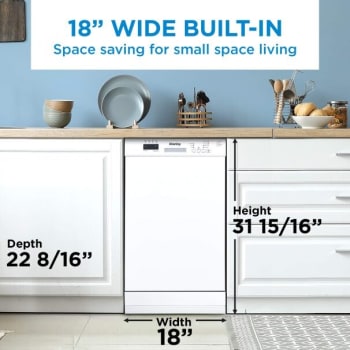 Danby DDW18D1EW 18 Inch Full Console Built-In Dishwasher with 10 Place ...