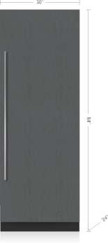 Sub-Zero DEC3050RR 30 Inch Smart Refrigerator Column with 17.5 cu. ft ...