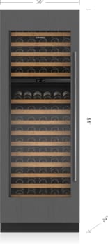 Sub-Zero DEC3050WL 30 Inch Built-In Dual Zone Smart Wine Cooler with ...