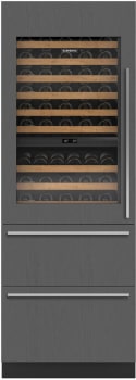 Sub-Zero DET3050WRL 30 Inch Built-In Triple Zone Smart Wine Cooler with ...