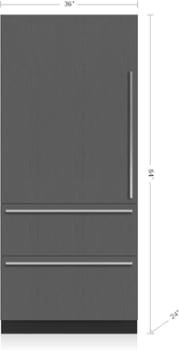 Sub-Zero DET3650CIIDL 36 Inch Panel Ready Built-In Bottom Mount Smart ...