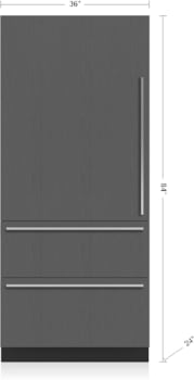 Sub-Zero DET3650RIDL 36 Inch Panel Ready Built-In Smart Refrigerator Column with 20.4 cu. ft ...