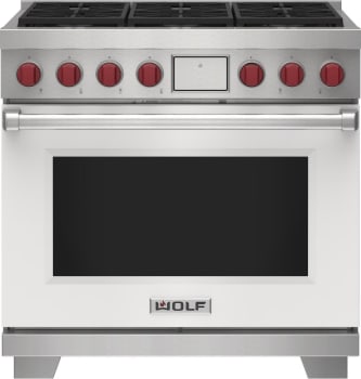 Wolf DF36650WHPLP 36 Inch Freestanding Dual-Fuel Smart Range with 6 ...