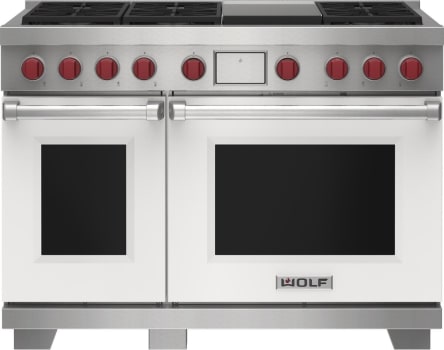 Wolf DF48650GWHP 48 Inch Freestanding Dual-Fuel Smart Range with 6 Dual ...