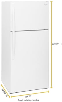 Whirlpool WRT134TFDW 28 Inch Top-Freezer Refrigerator with 14.3 Cu. Ft ...