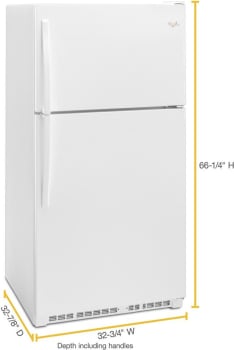 Whirlpool WRT311FZDW 33 Inch Top Freezer Refrigerator with 20.5 Cu. Ft ...