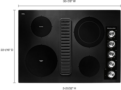 KitchenAid KCED600GBL 30 Inch Electric Cooktop with 4 Elements, Even ...