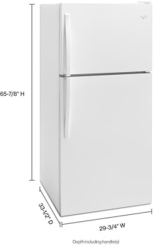 Whirlpool WRT318FZDW 30 Inch Top Freezer Refrigerator with 18 cu. ft ...
