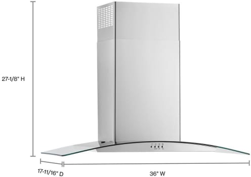 Whirlpool WVW51UC6LS 36 Inch Wall Mount Chimney Hood with 400 CFM ...