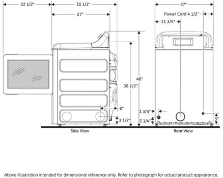 GE GTD72GBSNWS 27 Inch Gas Dryer with 7.4 Cu. Ft. Capacity, 120 Ft ...