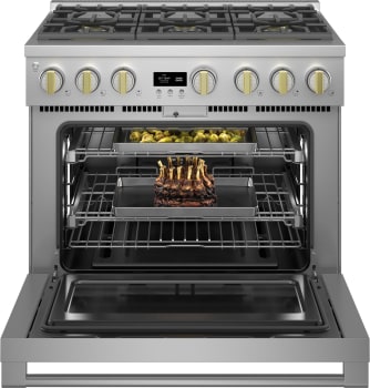 Monogram ZGP366NTSS 36 Inch Freestanding Professional Gas Smart Range ...
