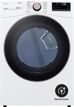LG DLEX4000W 27 Inch Electric Smart Dryer with 7.4 Cu. Ft. Capacity, 12 ...