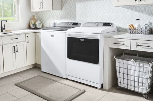 Maytag MED7230HW 27 Inch Electric Smart Dryer with 7.4 Cu. Ft. Capacity ...