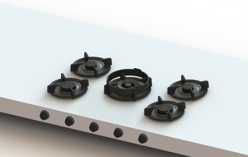 Pitt Cooking ELBRUS5BFLP 36 Inch Modular Gas Cooktop with 5 Burners ...