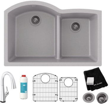 Elkay ELGHU3322RGSFLC 22 Inch Undermount 60/40 Double Bowl Kitchen Sink ...