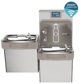 Elkay LZSTL8WSSPW1 19 Inch Enhanced Connected ezH2O® Bottle Filling Station with Antimicrobial ...
