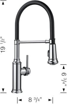 Blanco 443022 Empressa Semi Pro Single Handle Pull-Out Kitchen Faucet ...
