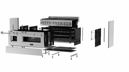 ZLINE RA48 48 Inch Freestanding Professional Dual Fuel Range with 6 ...