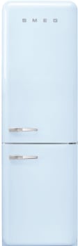 Smeg FAB32URPB3 24 Inch Freestanding Bottom Mount Refrigerator with 11. ...