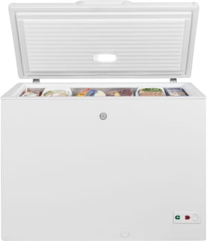 GE FCM11SRWW 44 Inch Chest Freezer with 10.7 Cu. Ft. Capacity, Sliding ...